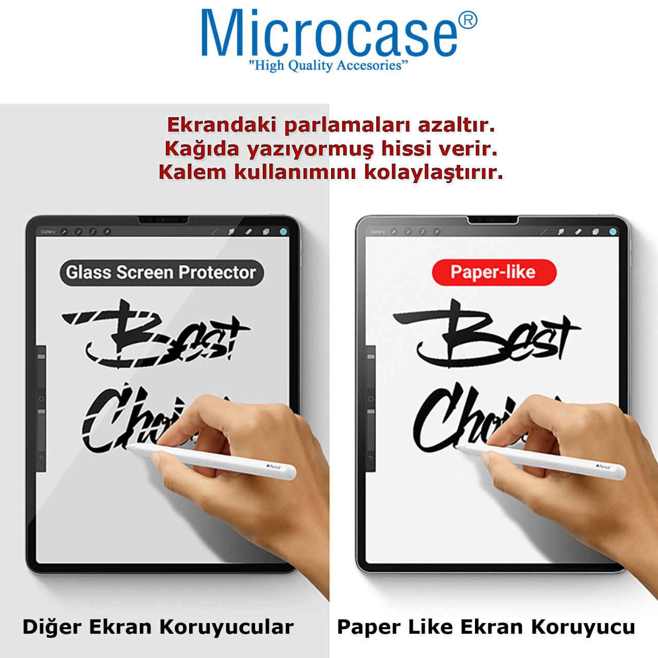 Microcase iPad Mini 5.Nesil 2019 Paper Like Pencil Destekli Kağıt Hissi ...